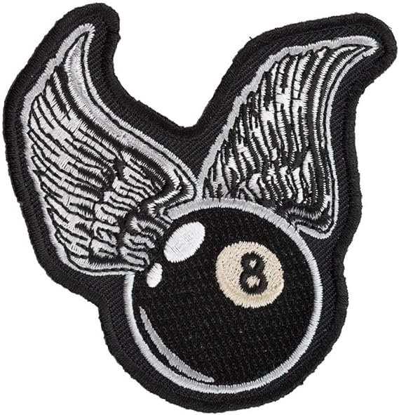 Amazon.com: Winged Flying 8 Ball Patch, Billiards & Eight-Ball Patches ...