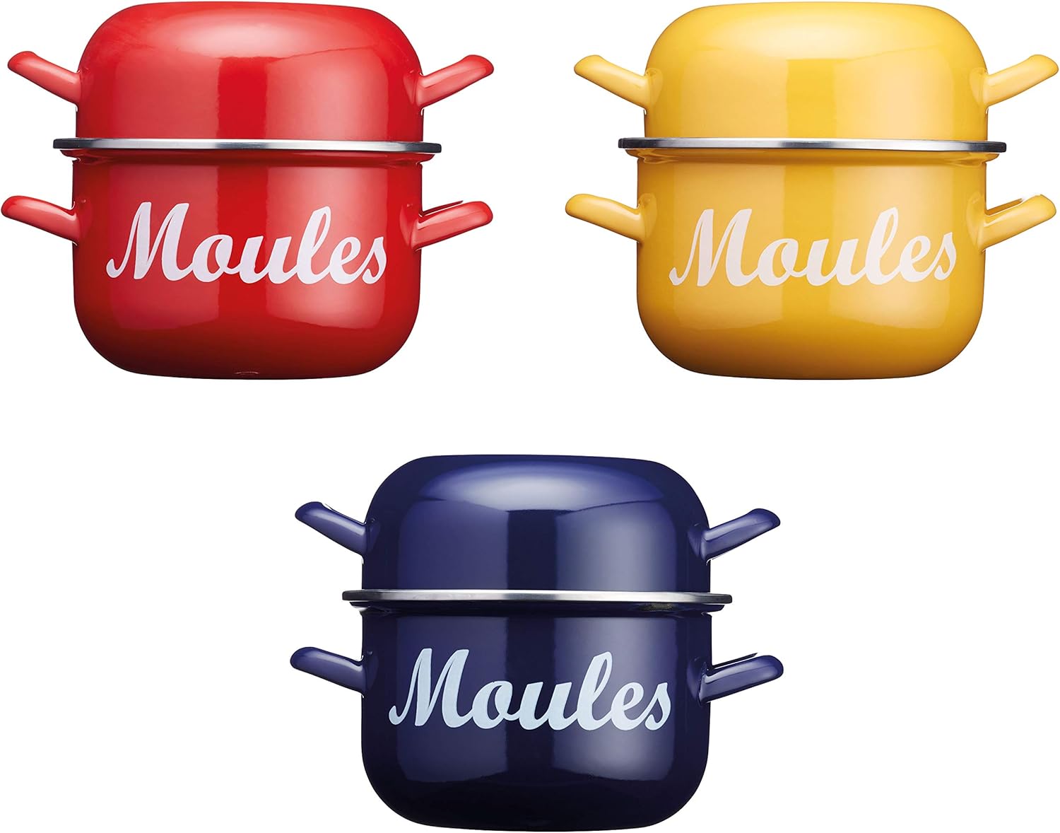 KitchenCraft World of Flavours Enamel Mussel Pot, 2.5 Litres (½ Gallon ...