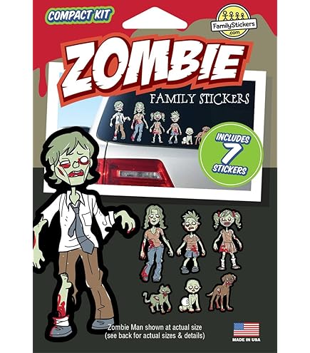 Zombie Familie Auto Sticker Amazon.com Zombie Family Stickers Kit