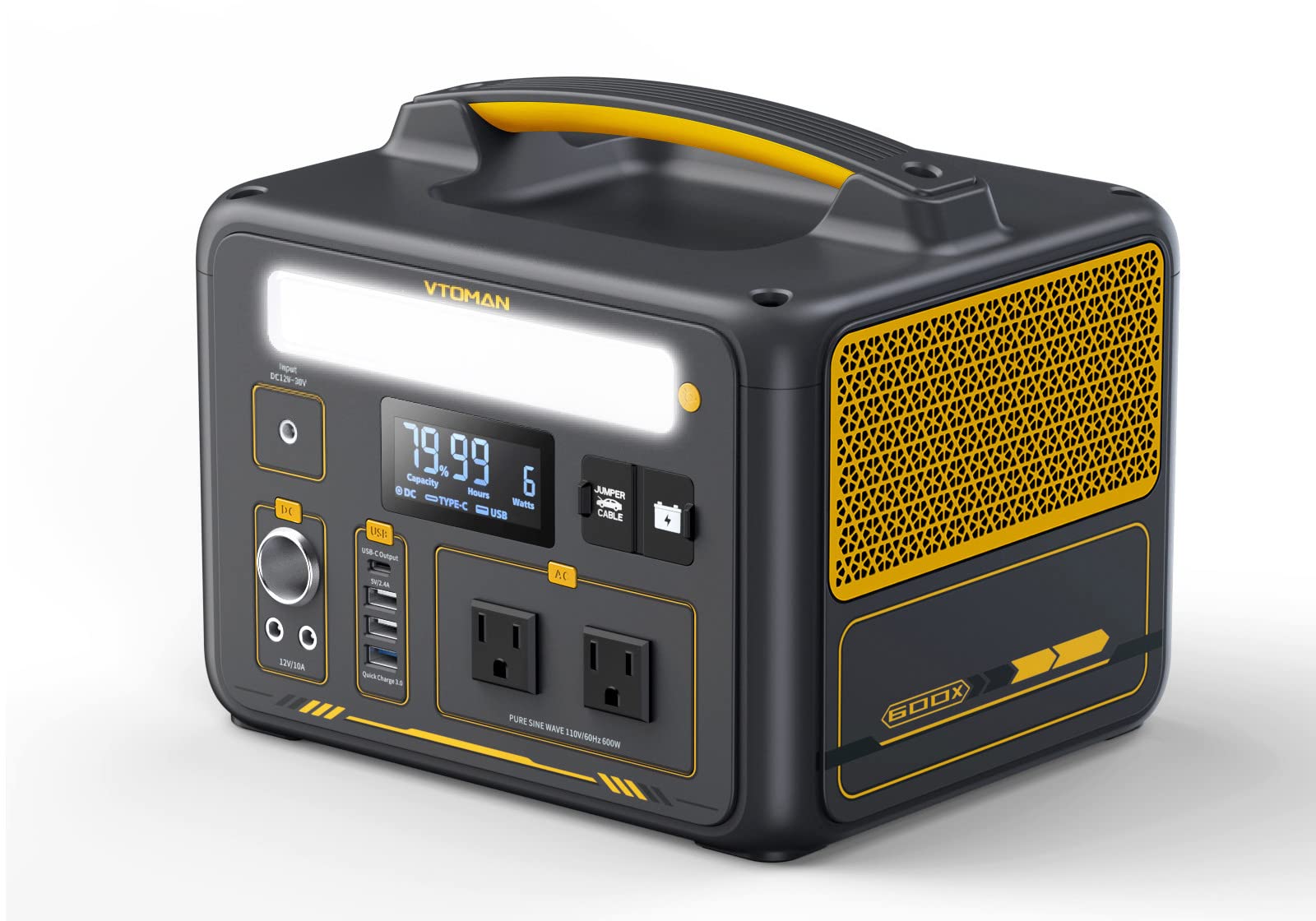 VTOMAN Jump 600X Portable Power Station, LFP Battery Powered Generator ...