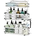 Amazon.com: STEUGO Shower Caddy,3 Pack Stainless Steel Shower Organizer ...