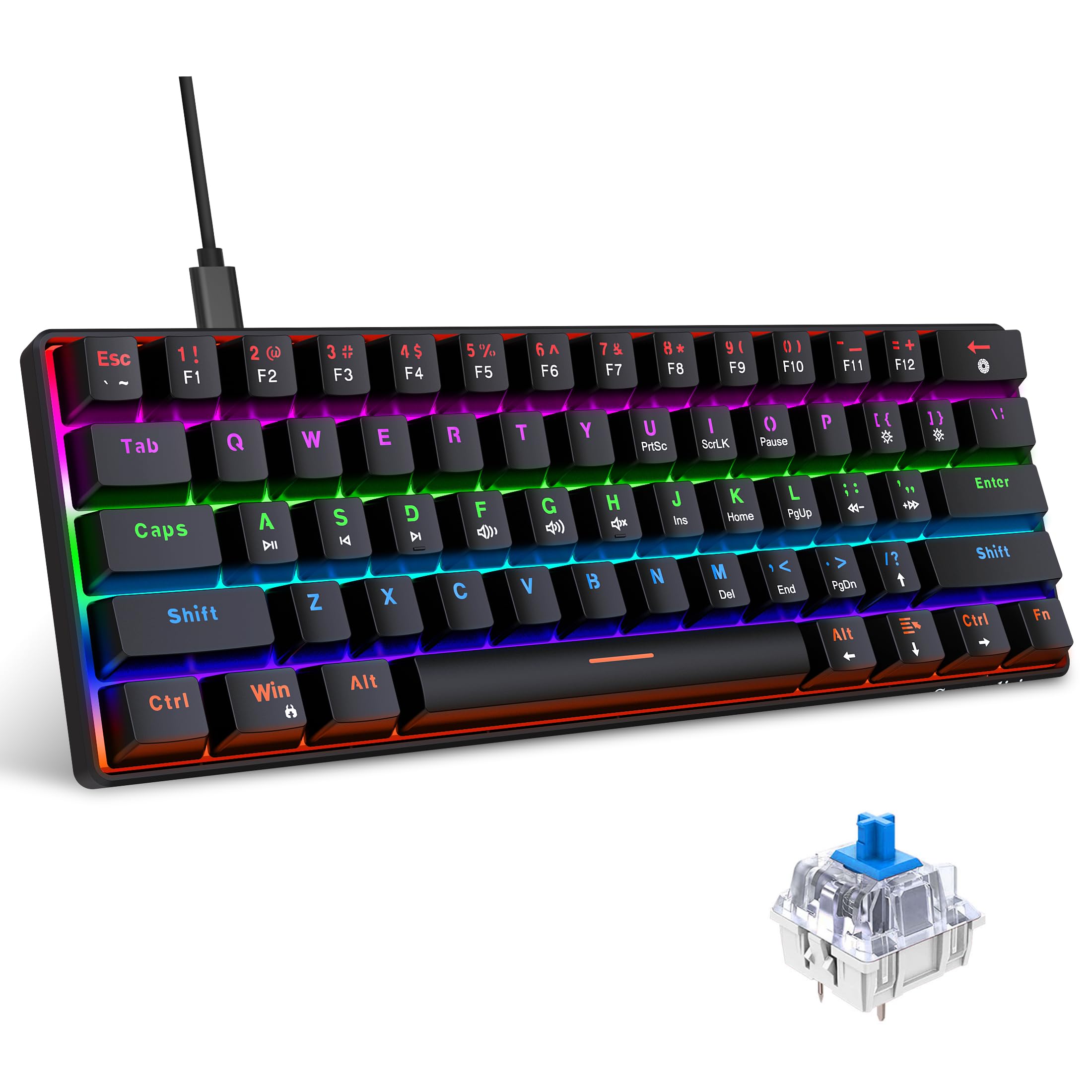 Mua Snpurdiri 60 Percent Mechanical Gaming Keyboard, Blue Switch Anti ...