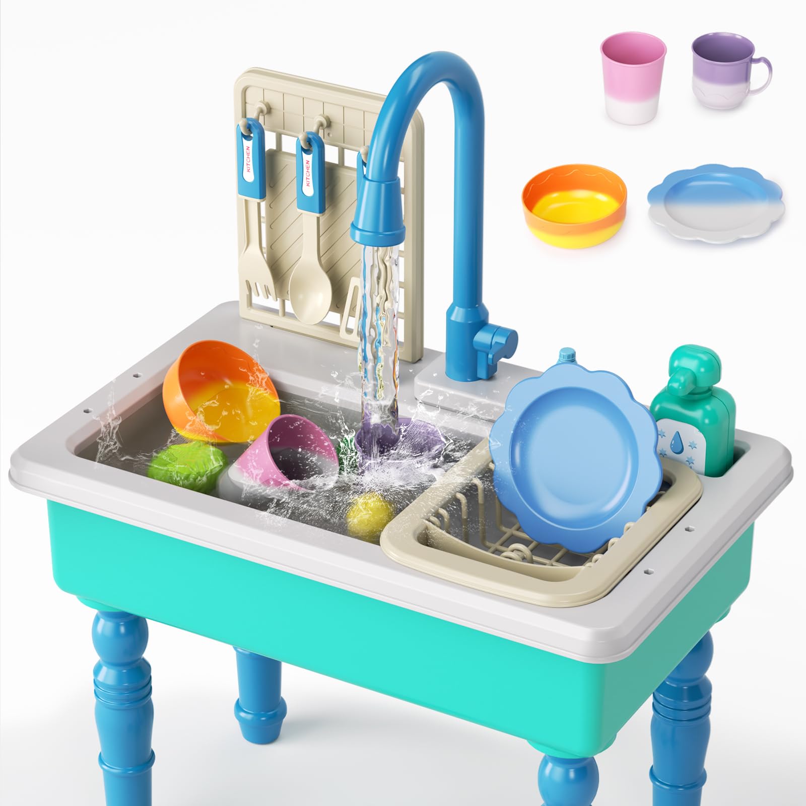 Doloowee Color Changing Kitchen Sink Toys,Electric Dishwasher Playing ...