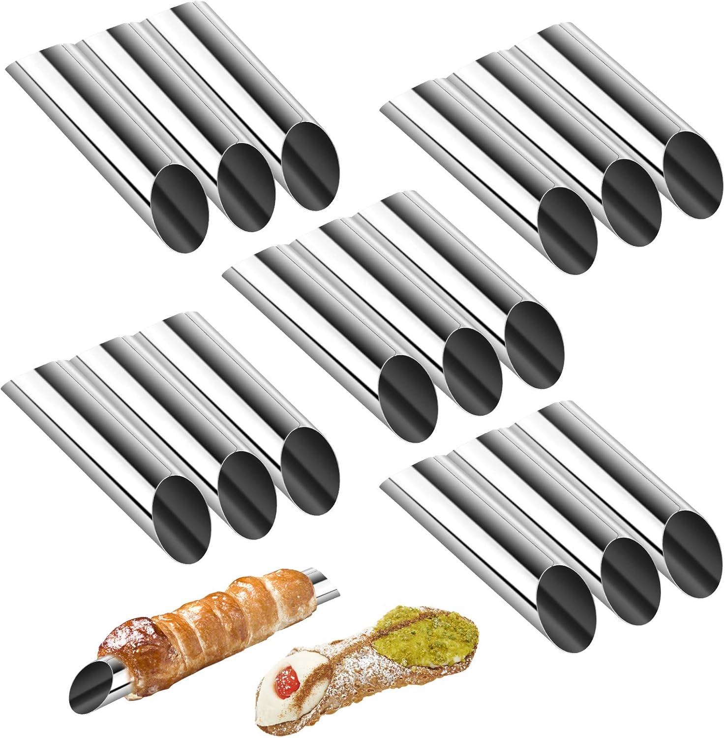 Amazon.com: Cannoli Tubes,5 inch Large Stainless Steel Cannoli Forms ...