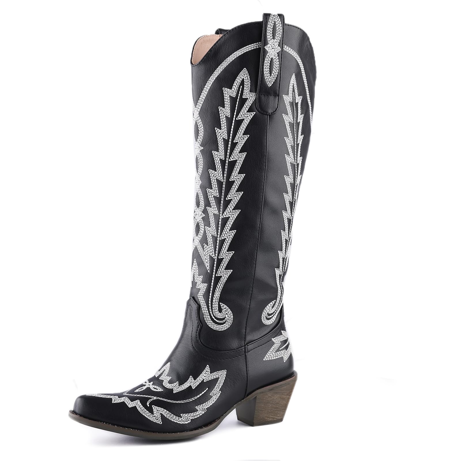 Cozivwaiy Women Knee High Cowboy Boots Embroidered Western Cowgirl Boot ...