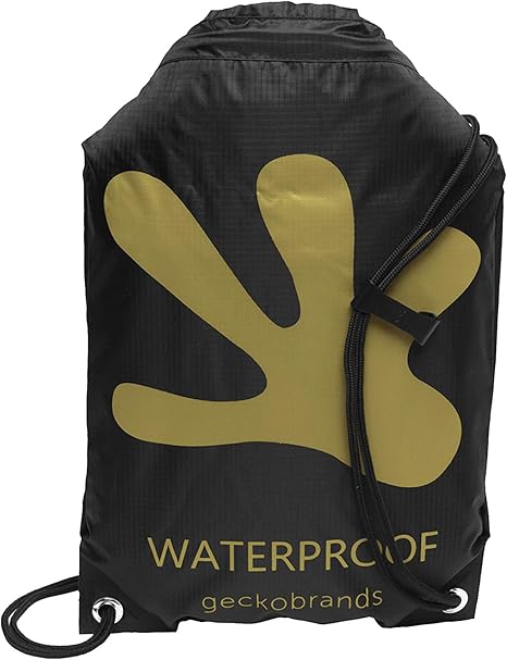 geckobrands Waterproof Drawstring Backpack - Lightweight Packable Cinch ...