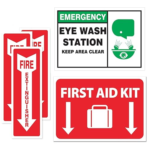 Emergency Safety Sticker Sign | FULL SET | Fire Extinguisher Arrow ...