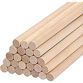 Amazon.com: Lugailly Wood Dowel Rods Wooden Dowels for Crafting 3/8 x ...