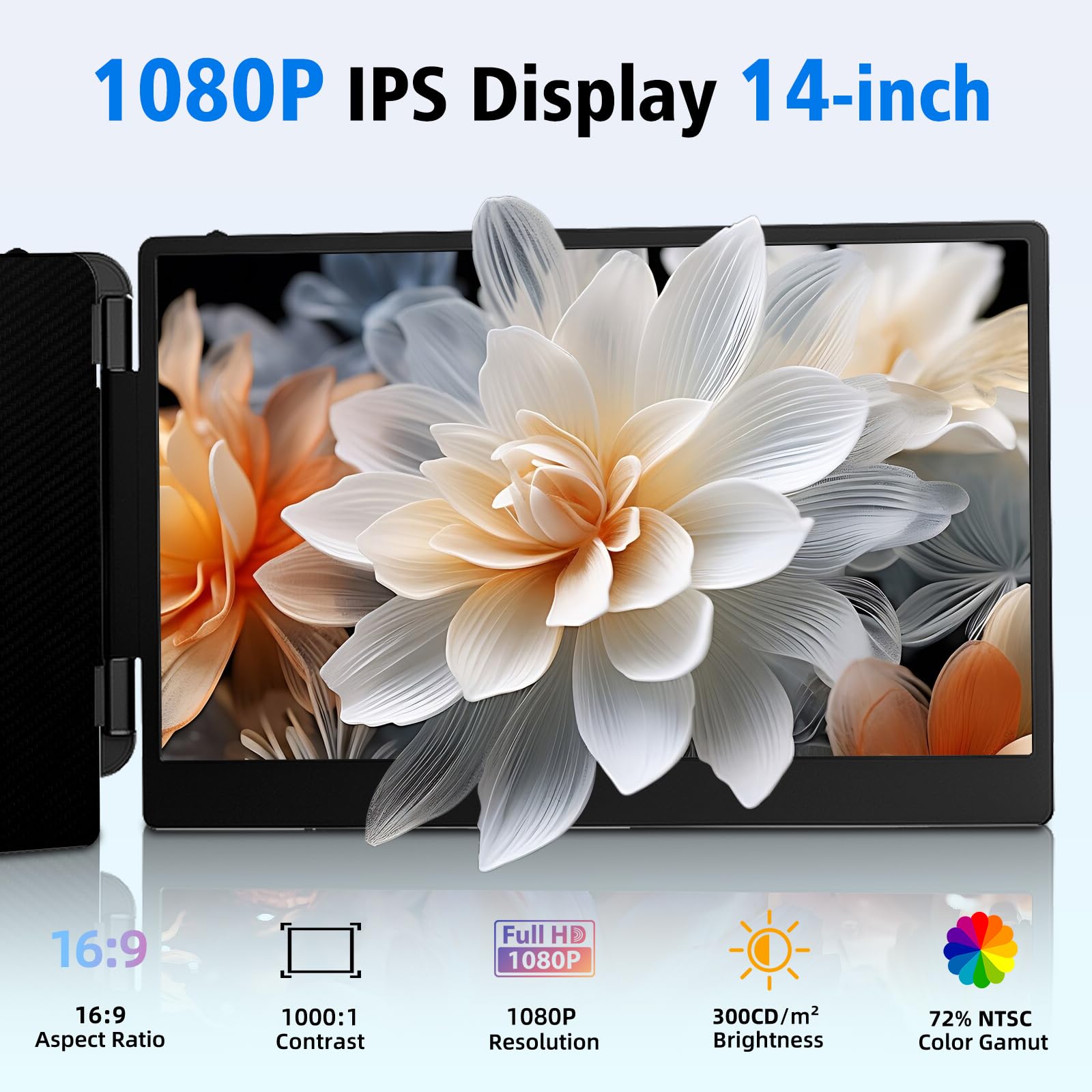 Laptop Screen Extender Triple Monitor - 14" Portable Monitor FHD 1080P ...
