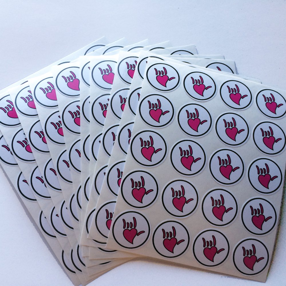 American Sign Language ASL "I Love You" ILY Heart Hand Stickers (200 ...