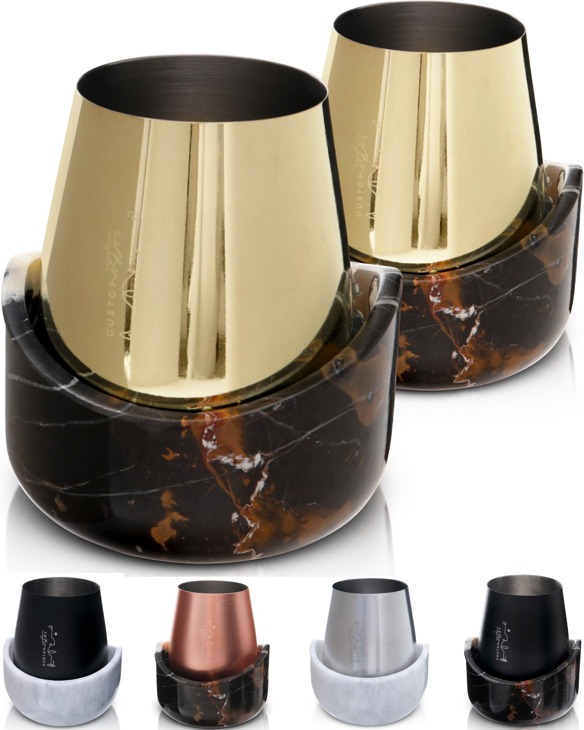 Gusto Nostro Marble Wine Chiller for Glass & Stainless Steel Tumbler ...