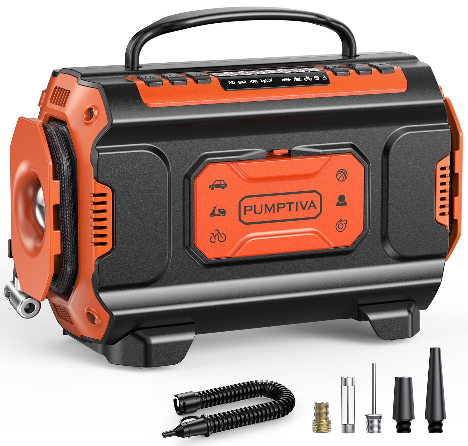 Tire Inflator Portable Air Compressor, 12V DC 110V AC Car Tire Pump ...