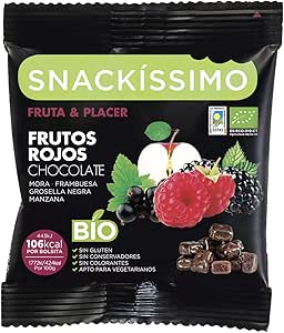 Snackíssimo Snack de Frutos rojos chocolate Bio - 25 gr: Amazon.es ...