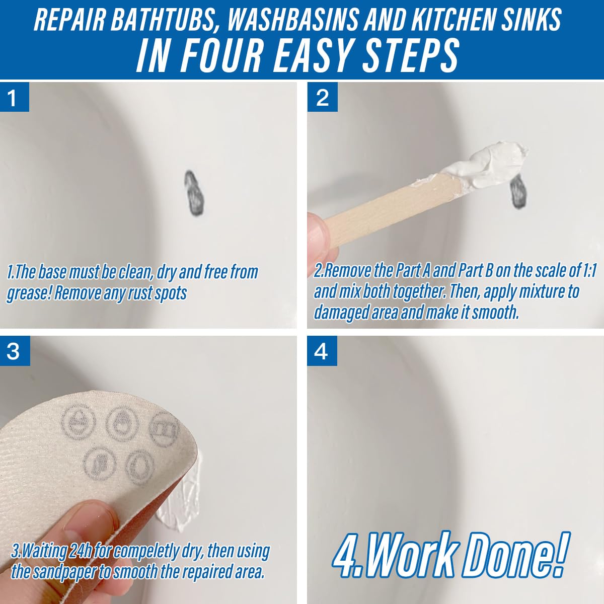 Mua Cracked Porcelain Sink Repair Kit White, High-Gloss Porcelain ...