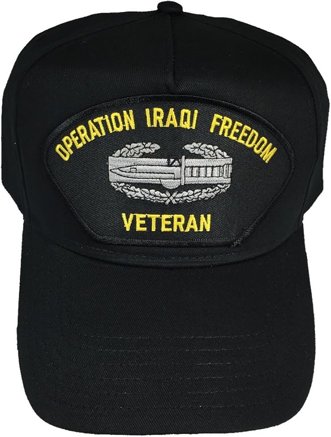US Army Operation Iraqi Freedom Veteran with Combat Action Badge Cap ...