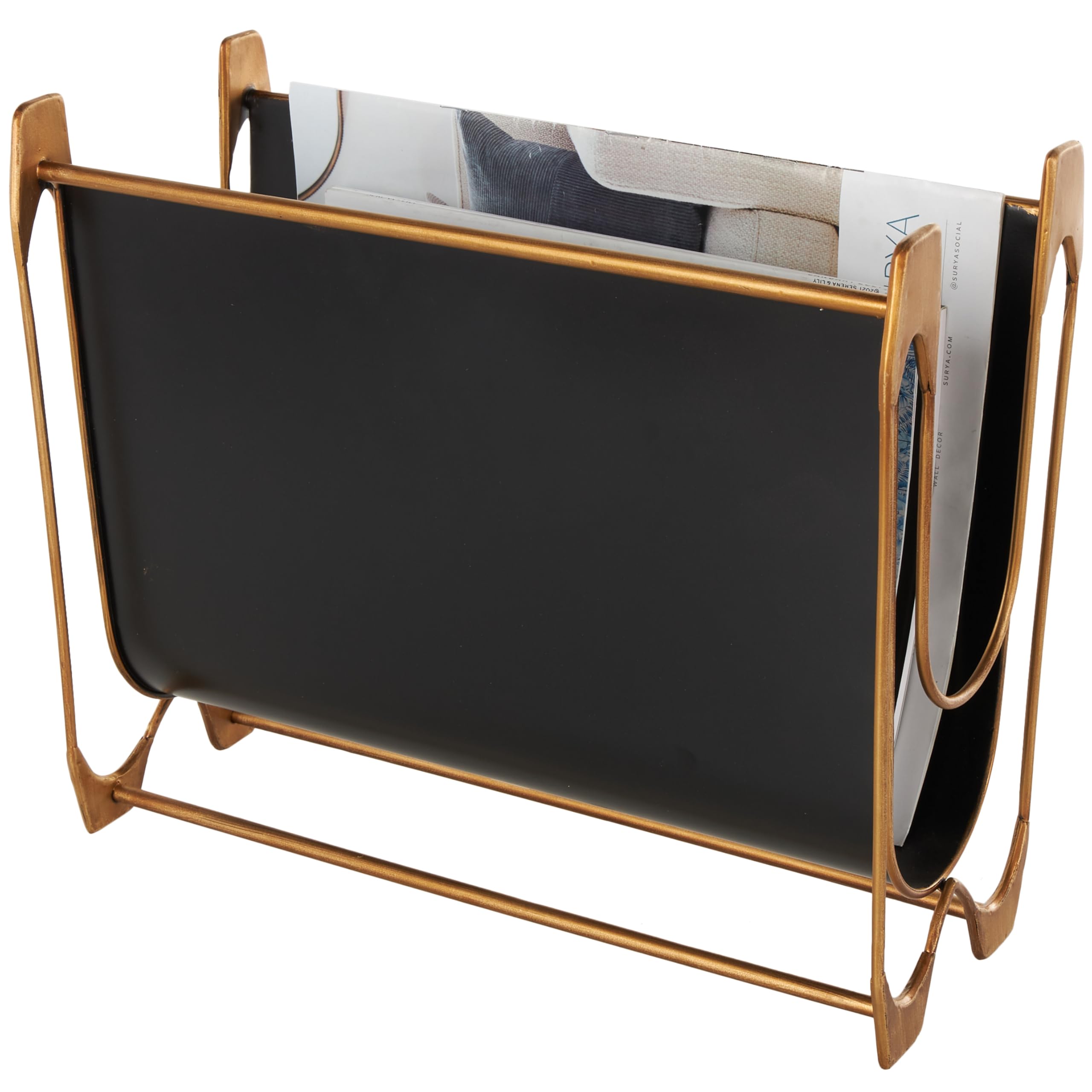Deco 79 Metal Decorative Magazine Holder Curved Magazine Rack with ...