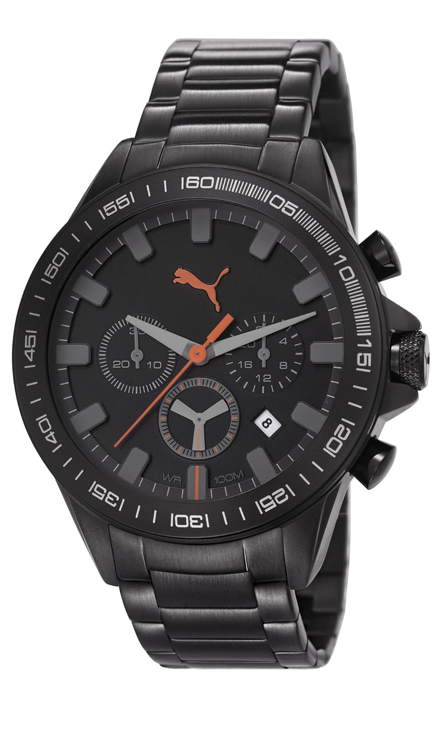 Puma Herren-Armbanduhr Cyclone Chronograph Quarz edelstahl Schwarz ...