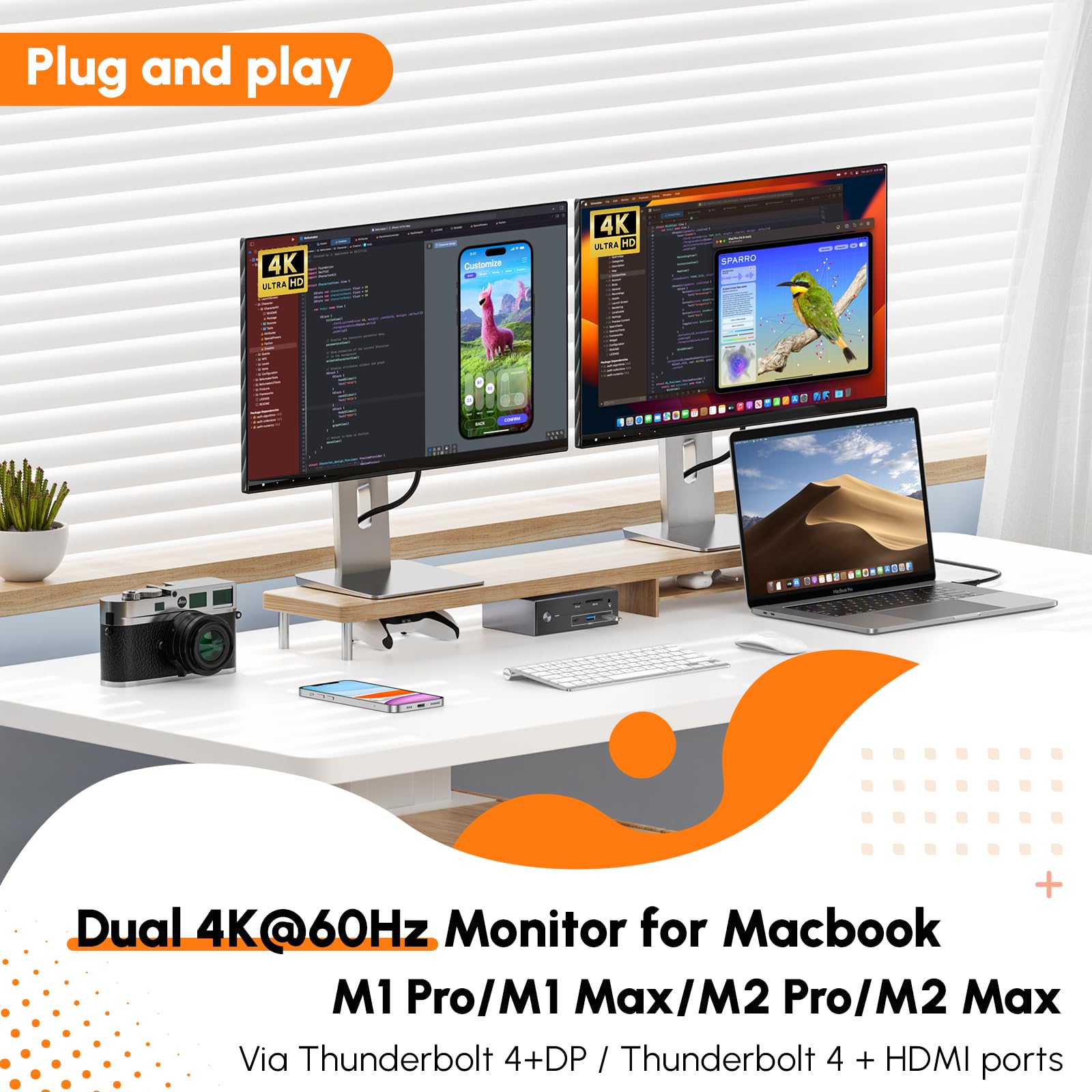 Mua Thunderbolt 4 Dock with Power Adapter, Thunderbolt Certified, Dual ...