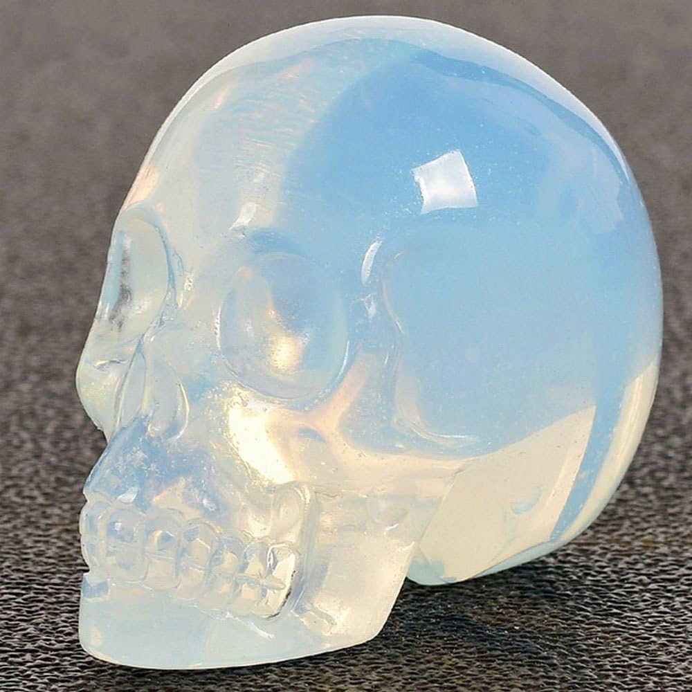 Amazon.com: JRT Natural Opal Carved Realistic Crystal Skull Sculpture ...