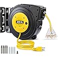 SURAIELEC 12 Gauge Extension Cord Reel, 45 FT Retractable Extension ...
