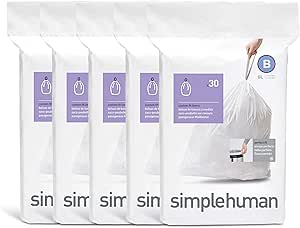 simplehuman Code B Custom Fit Drawstring Trash Bags in Dispenser Packs ...
