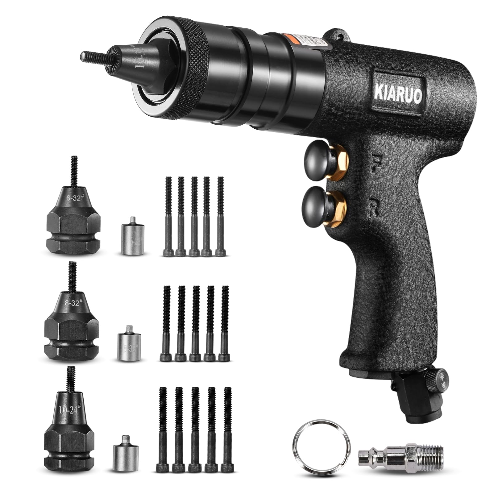 KIARUO Pneumatic Rivet Nut Gun 10-32,8-32,6-32 with Replacement ...