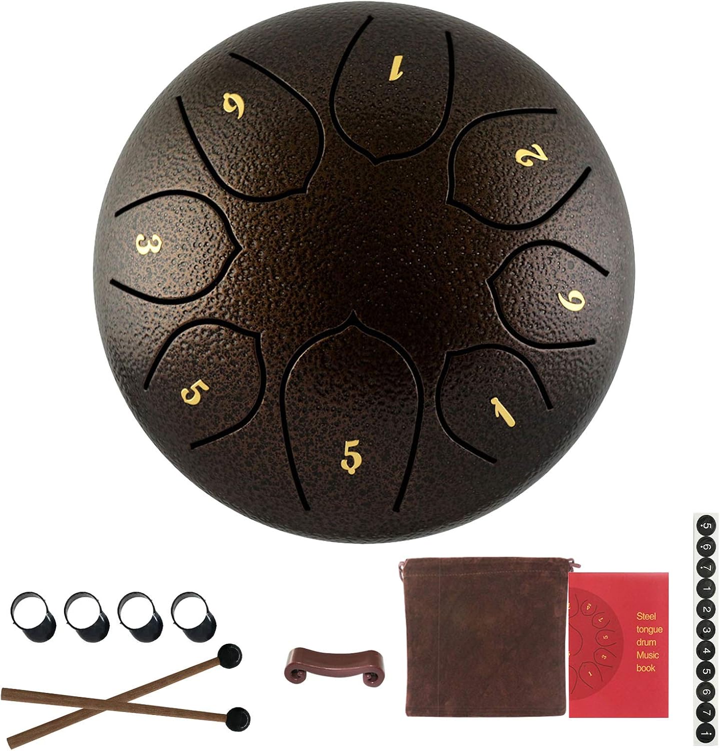 Lotus Flower Style Steel Tongue Drum, 6 Inch Hand Pan Percussion Drum D ...