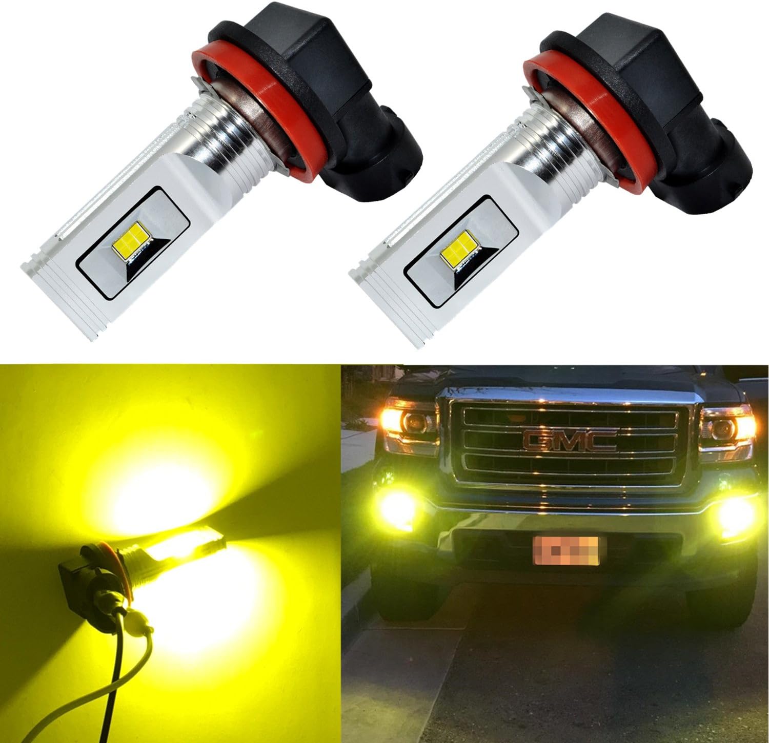 Alla Lighting H11 LED Fog Lights Super Bright 3000 Lumens High Power ...