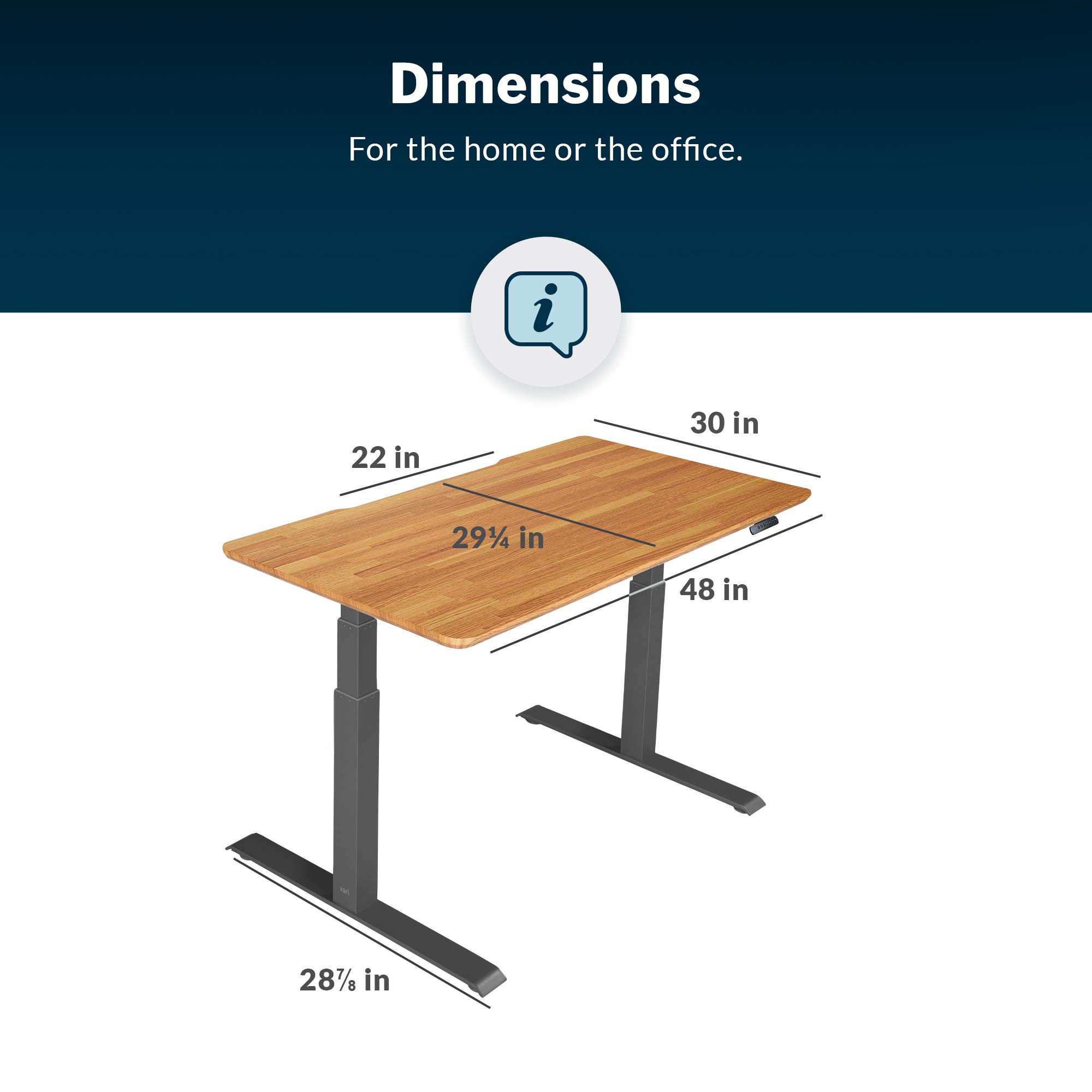 Mua Vari- Standing Desk Adjustable Height (48"x30")- Electric Sit-Stand ...