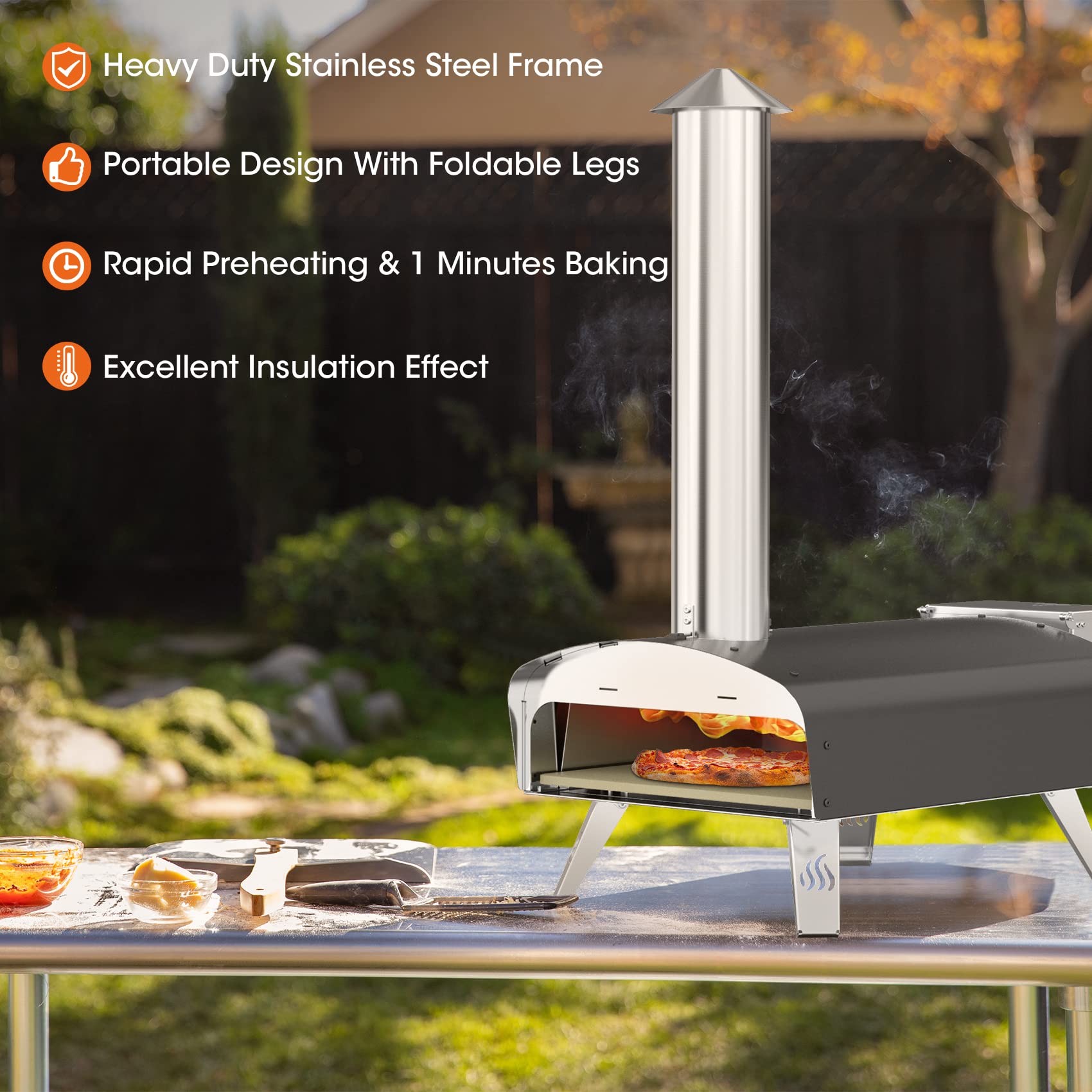 Mua Mimiuo Outdoor Pizza Oven Wood Pellet 12" Pizza Ovens with Pizza ...