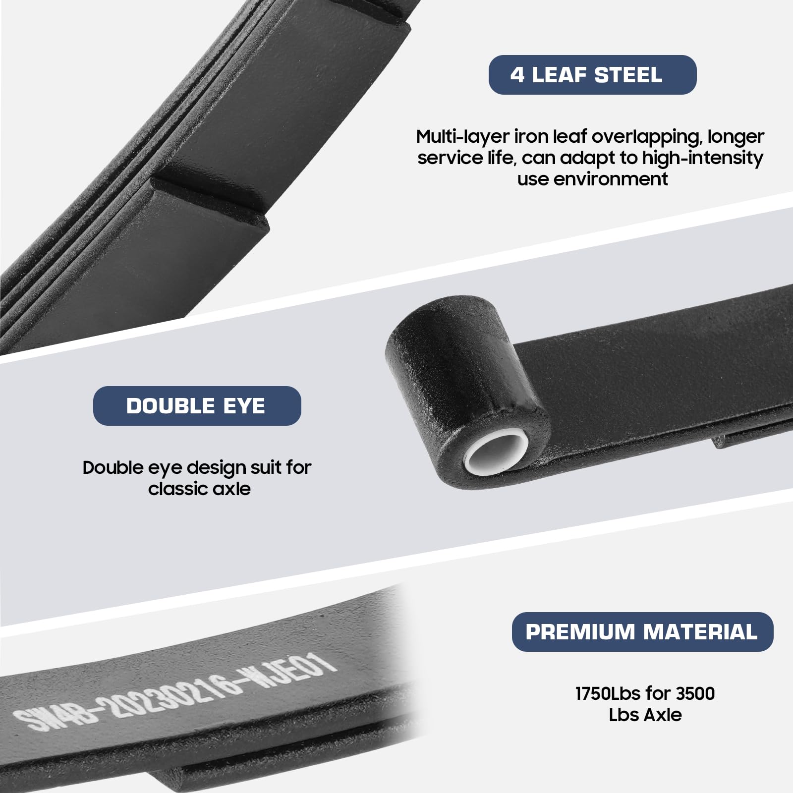 Mua 2 Leaf of Replacement for SW4B Trailer Leaf Spring, 3500lb Single ...