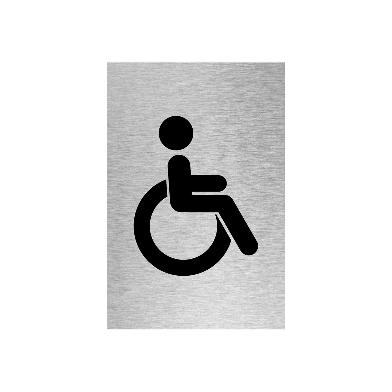 Aluminium Disabled Symbol Toilet Sign | 100 x 150mm | Self Adhesive ...