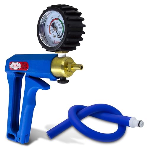LeLuv Vacuum Pump Blue Maxi Ergonomic Handle with Protected Gauge with ...