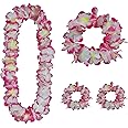 Amazon.com: 4Pcs Thickened Hawaiian Leis Bulk, Tropical Flower Lei ...
