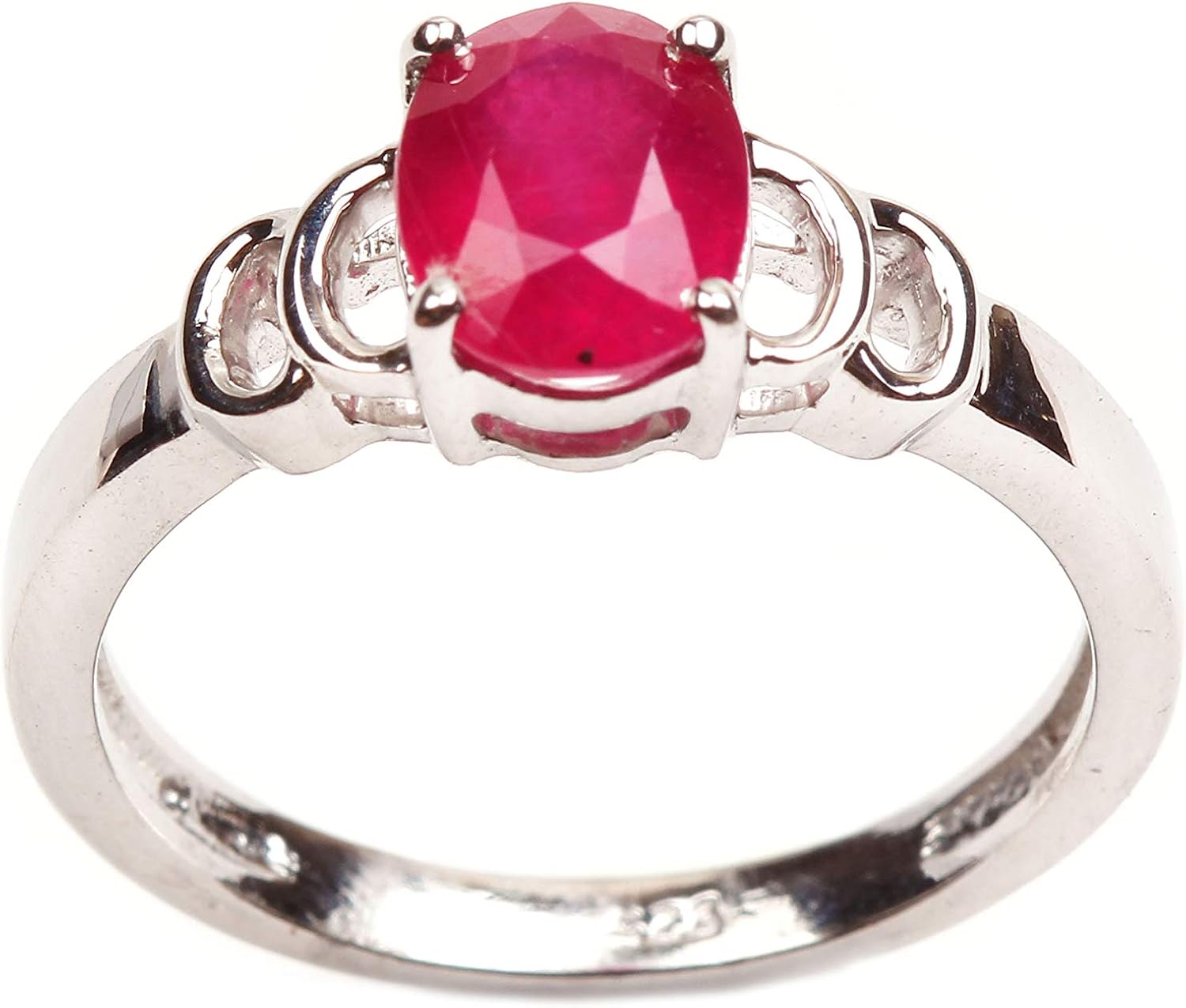 Anello con rubino africano naturale di alta qualità in argento sterling ...