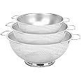 Amazon.com: 3PCS Colander for Kitchen, 3QT & 4QT & 5QT, Stainless Steel ...