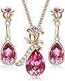 Amazon.com: CDE Jewelry Sets for Women Rose Gold Jewelry Embellished ...