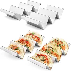 Amazon.com: Taco Holders 4 Packs - Stainless Steel Taco Stand Rack Tray ...