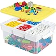 Amazon.com: Creahaus 17 QT Toy Storage Box with Baseplate Lid, Clear ...