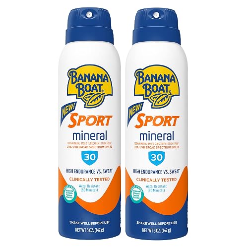 Banana Boat Sport 100% Mineral Sunscreen Spray SPF 30 Twin Pack ...
