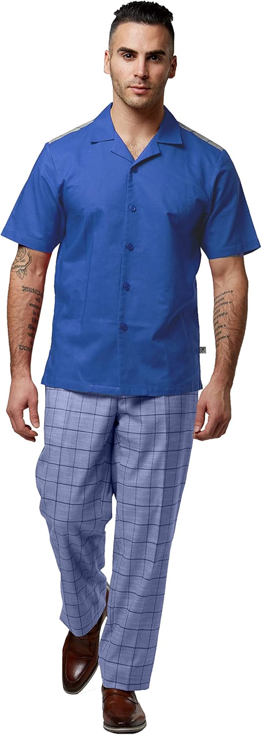 STACY ADAMS Fancy Spring Linen Outfits (4XL48, Blue7): Amazon.in ...