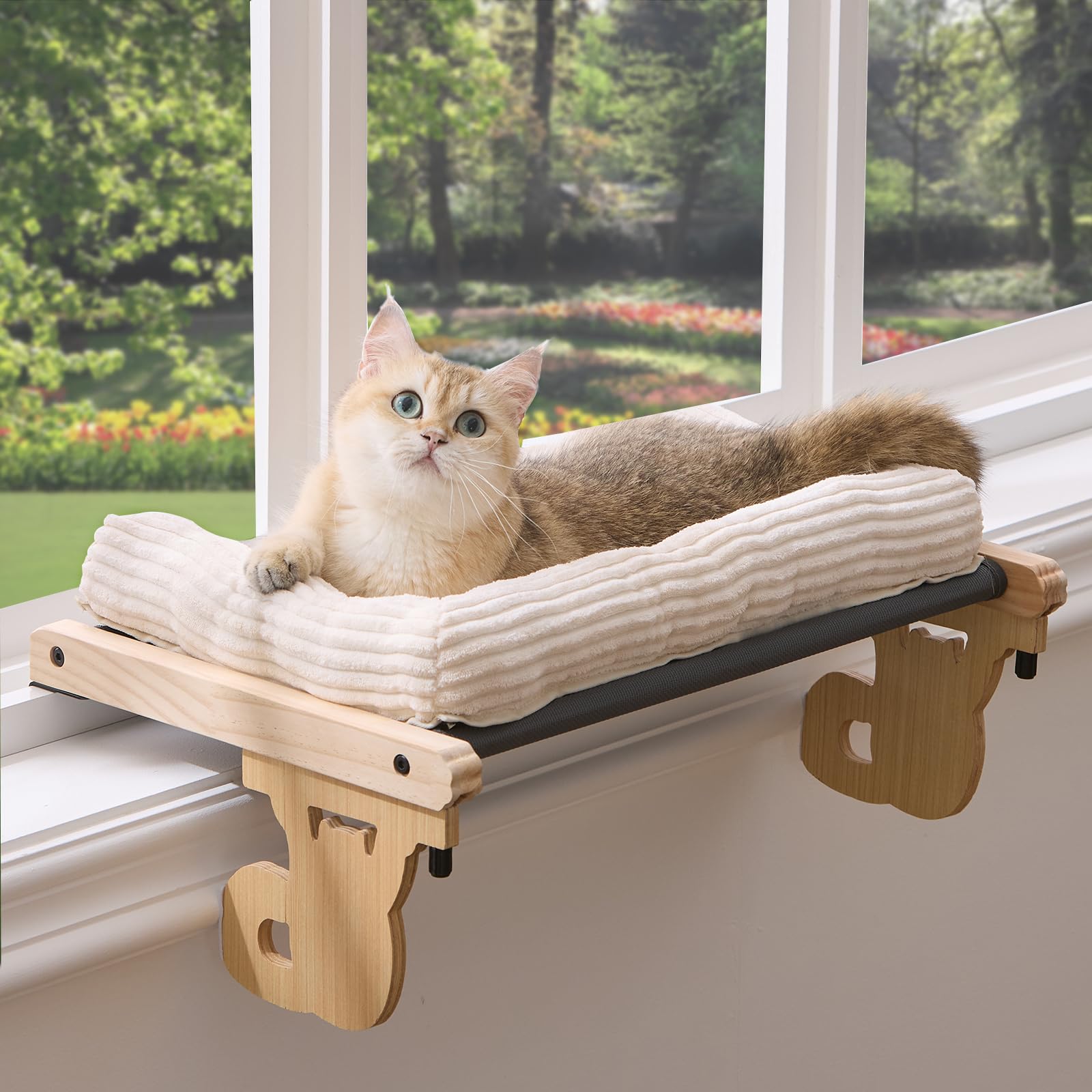 Gardner Pet Cat Window Perch, 2 in 1 Cat Hammock Window Sill Seat with ...