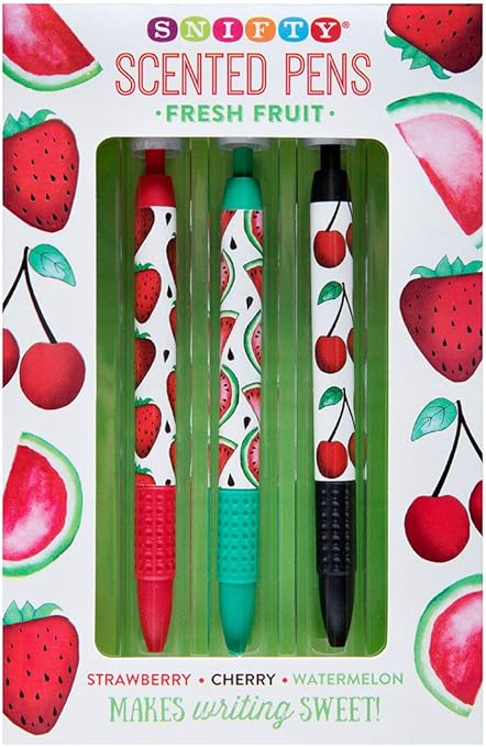 Scented Pen Set - Fresh Fruit - Great Xmas Gift - Strawberry, Cherry ...