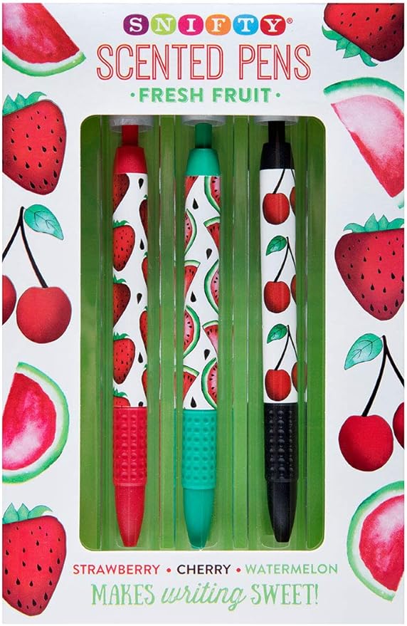 Scented Pen Set - Fresh Fruit - Great Xmas Gift - Strawberry, Cherry ...