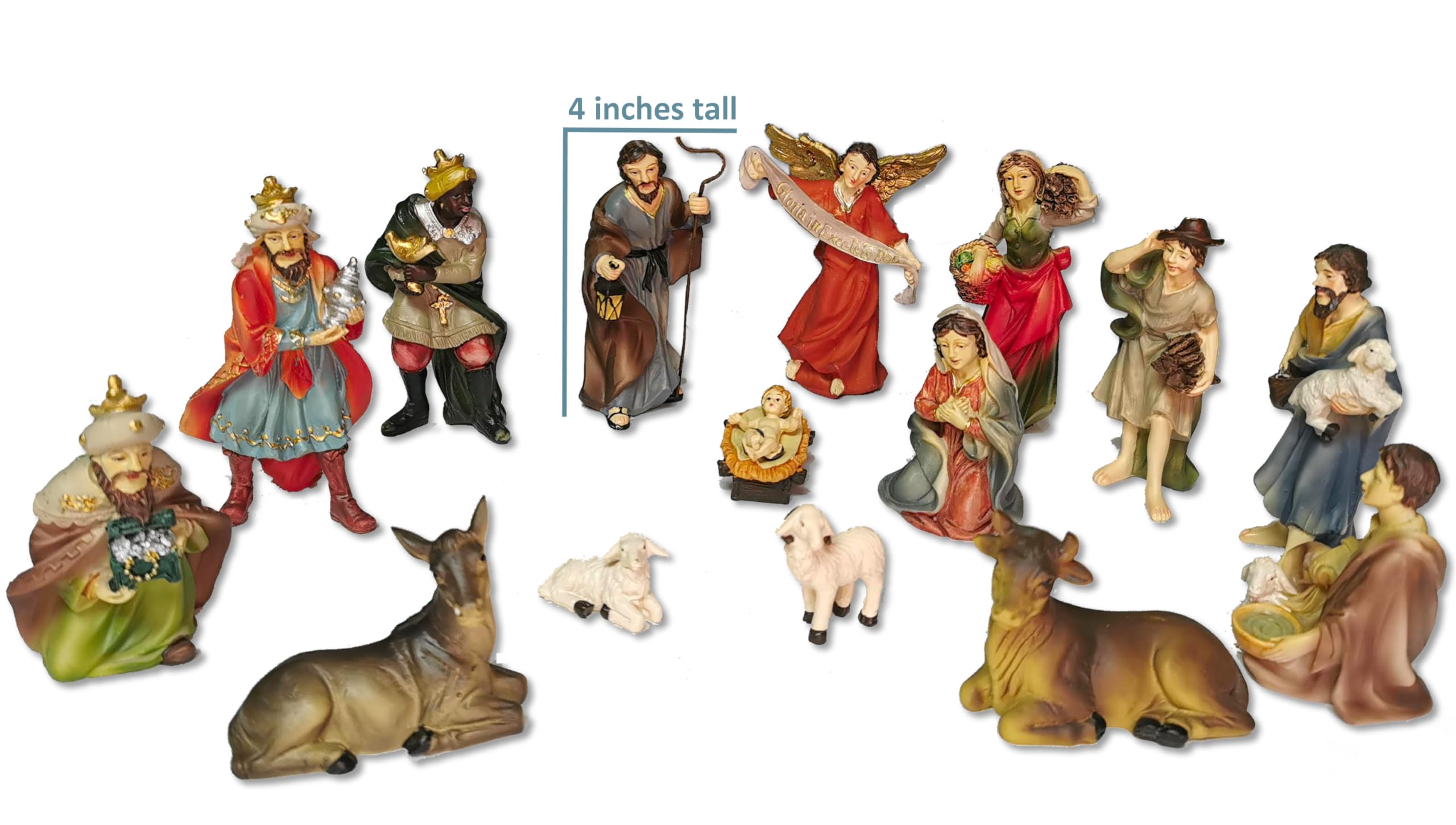 Mua Faithful Treasure 15-Piece Complete 4" Christmas Nativity Set ...