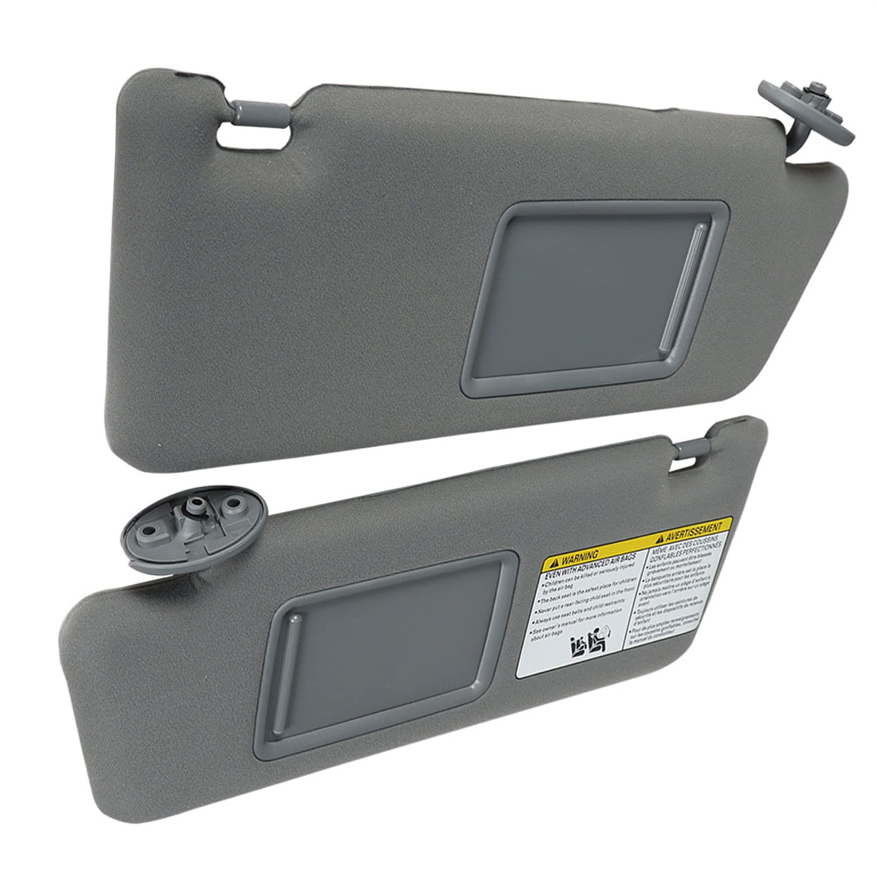 WFLNHB Gray Driver and Passenger Side Sun Visor Set Left and Right Replacement for 2005-2015 ...