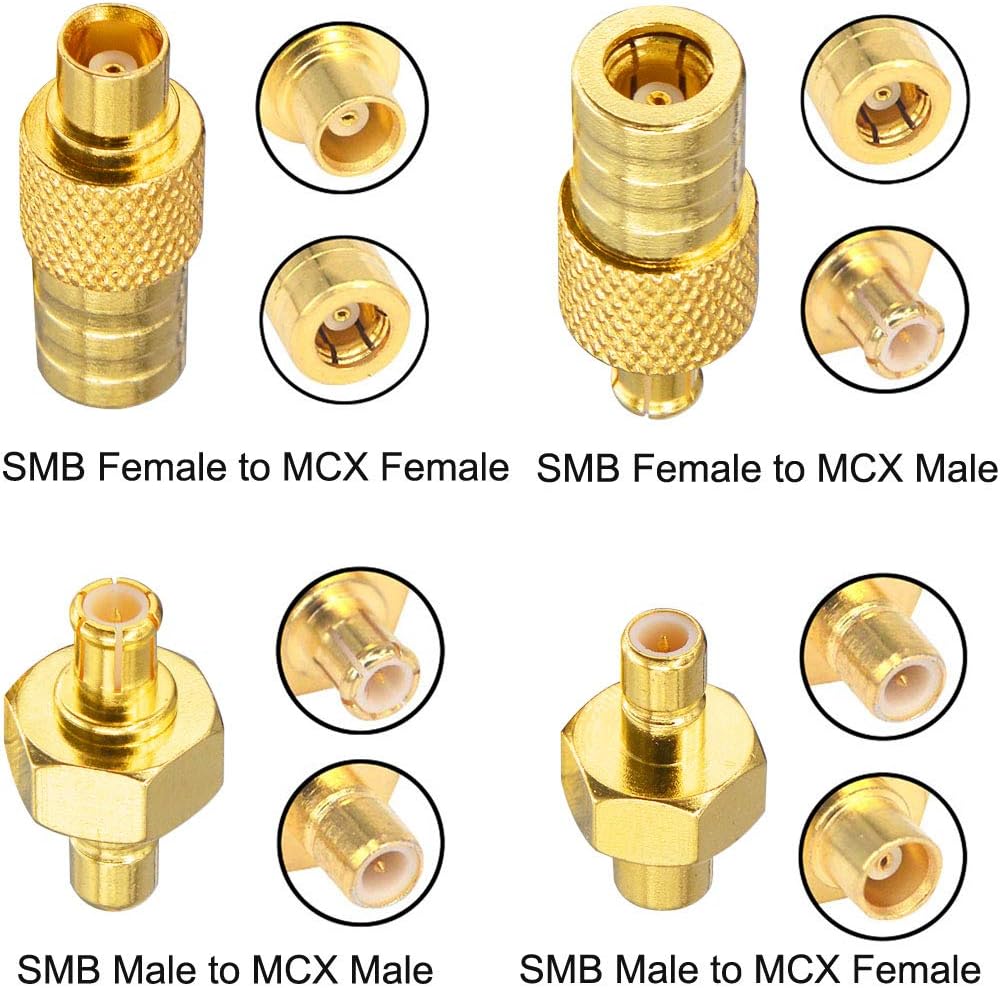 YILIANDUO DBA Car Aerial Adapter SMB to MCX Kit RF Adapter Connectors ...