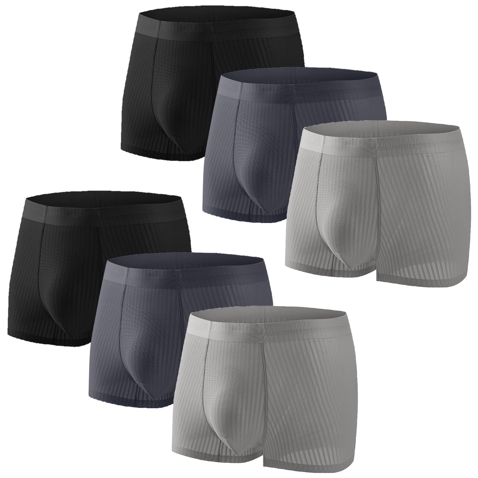 CARANXTEX Men's Boxer Briefs 6 Pack Breathable Moisture Wicking ...