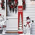 Amazon.com : Christmas Porch Sign Christmas Tree Welcome Sign For Front ...