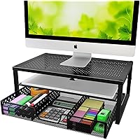 Amazon.com: 2 Pack 2-Tier Metal Monitor Stand Riser and Computer Desk ...